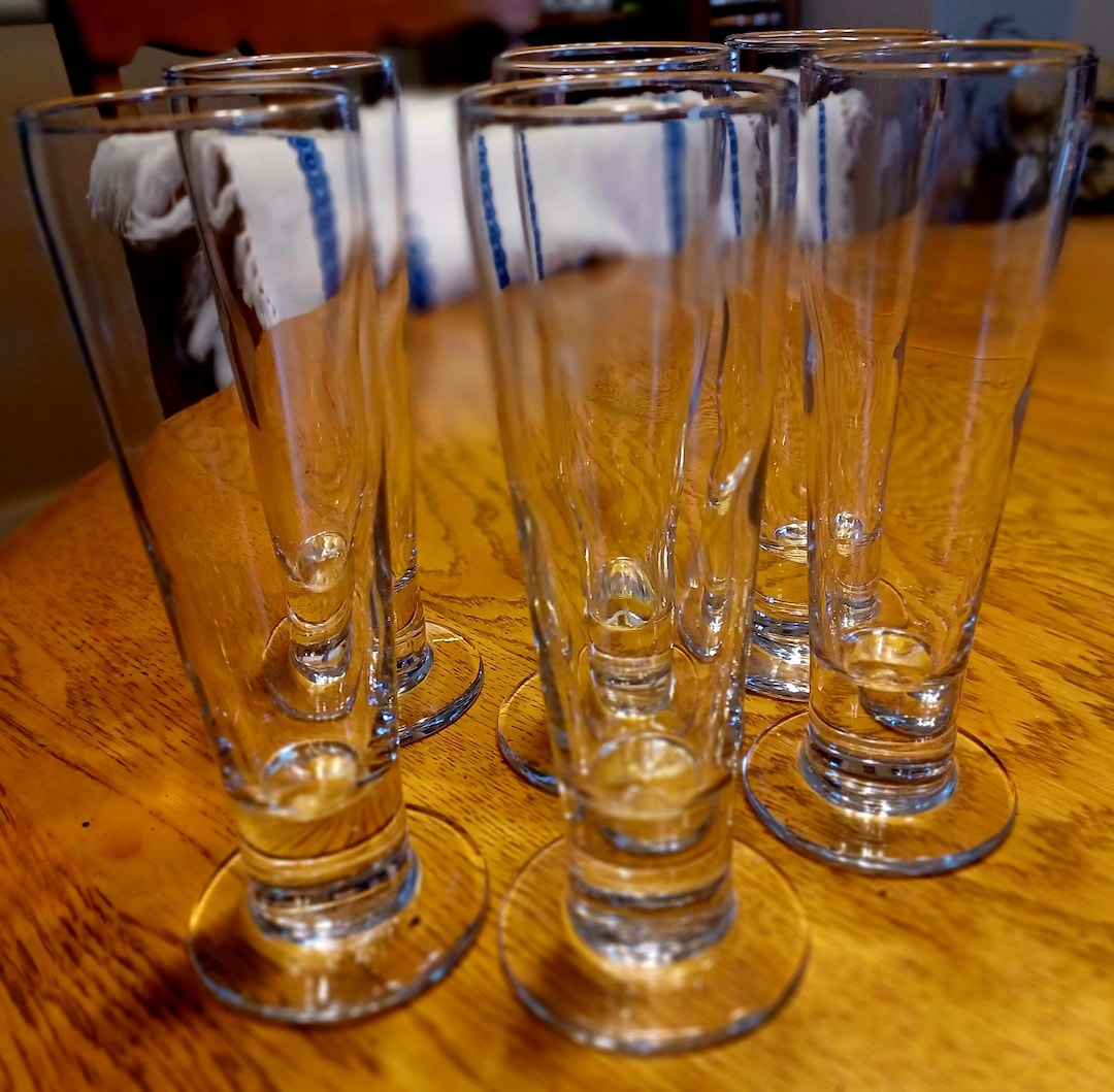 Vintage Pilsner Beer Glasses, Set of 6, "libbey", 6.5" Including Base ...
