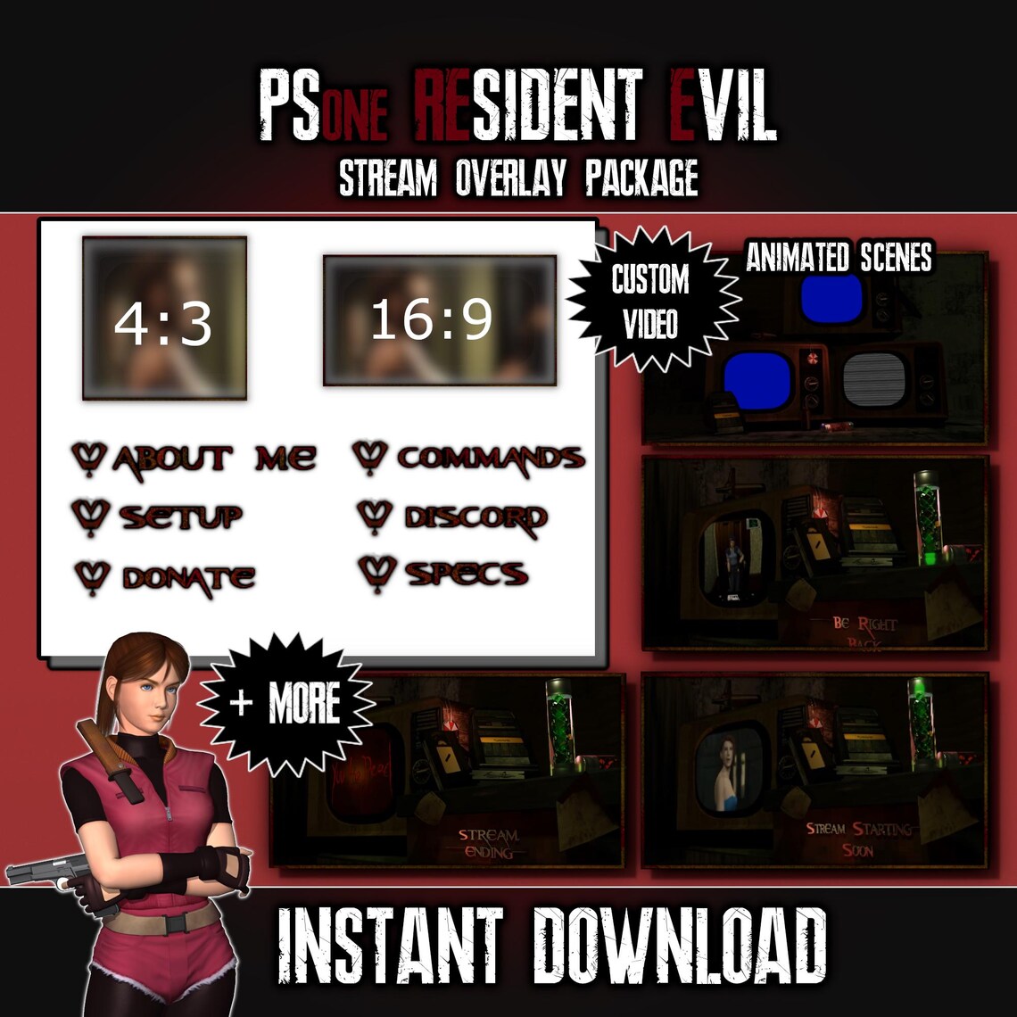 ANIMATED PS1 Resident Evil Inspired Screens | Stream Package & Bundle ...