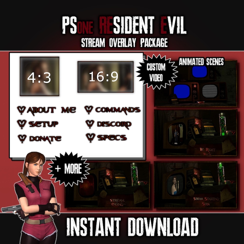 ANIMATED PS1 Resident Evil Inspired Screens | Stream Package & Bundle ...
