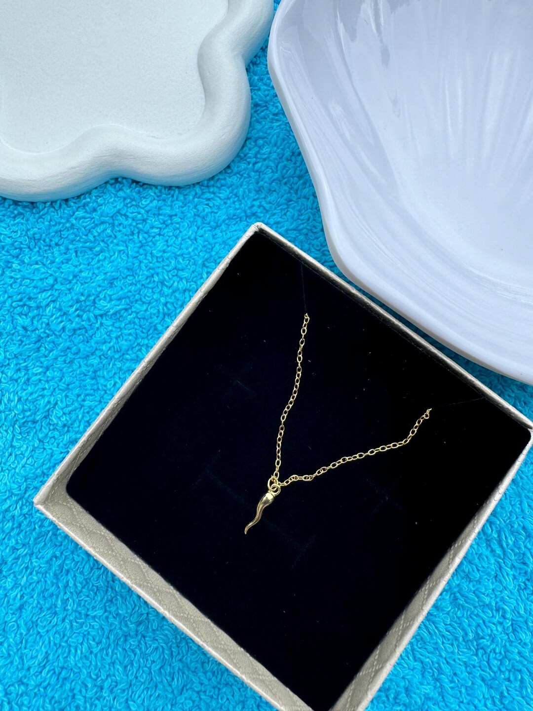 18k Italian Horn Pendant Necklace,waterproof Italian Cornicello Gift ...