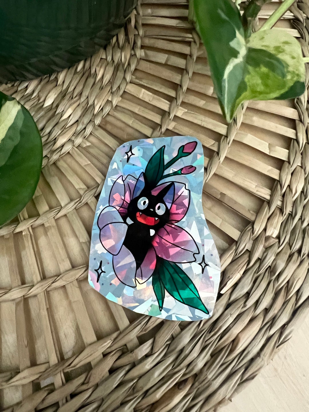 Gigi Floral Holographic Sticker - Etsy