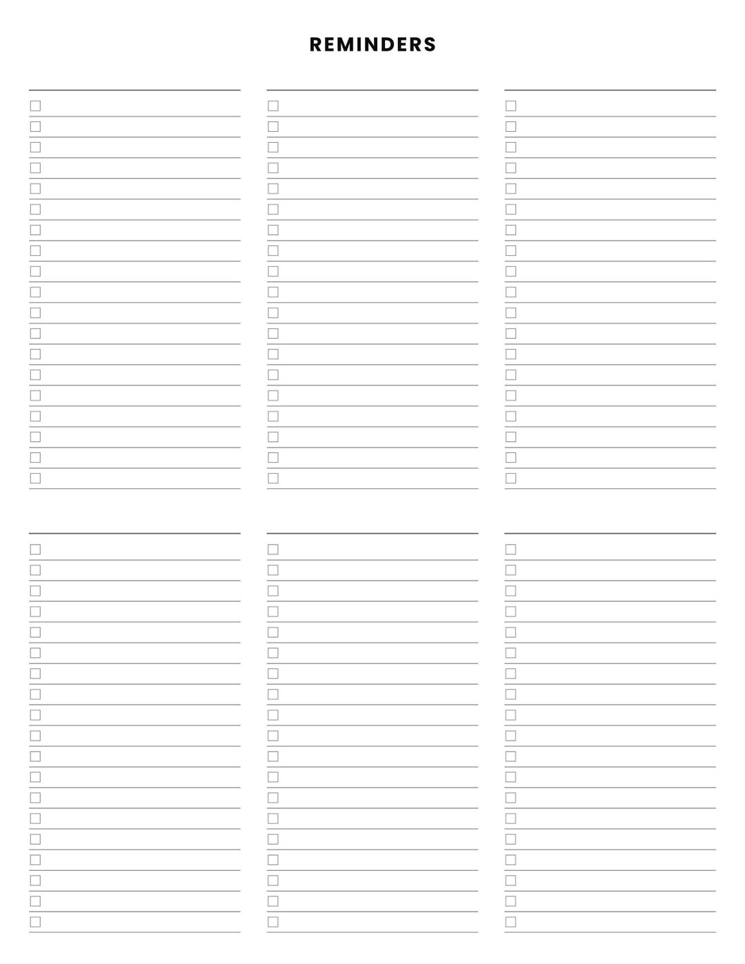 Reminders Checklist - Etsy