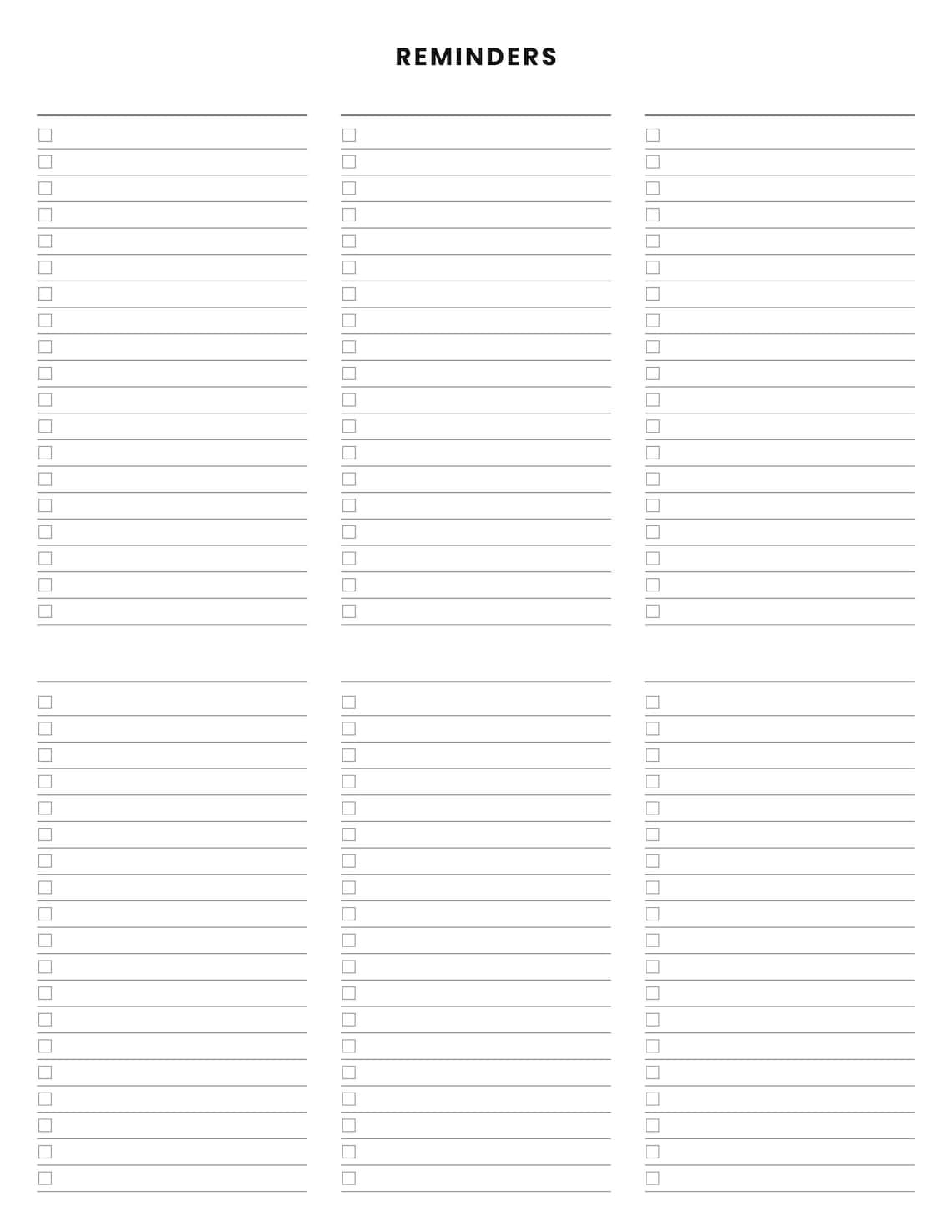 Reminders Checklist - Etsy