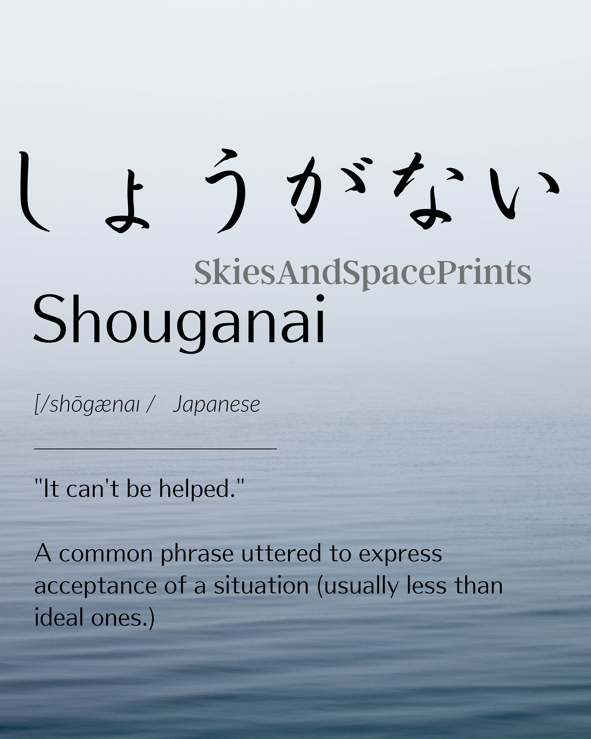 Shouganai "it Can't Be Helped // Japanese Art // Quotes // Digital ...