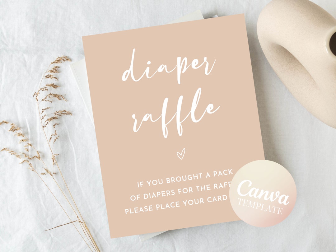 Boho Baby Diaper Raffle Sign Template, Baby Shower Diaper Raffle Sign ...
