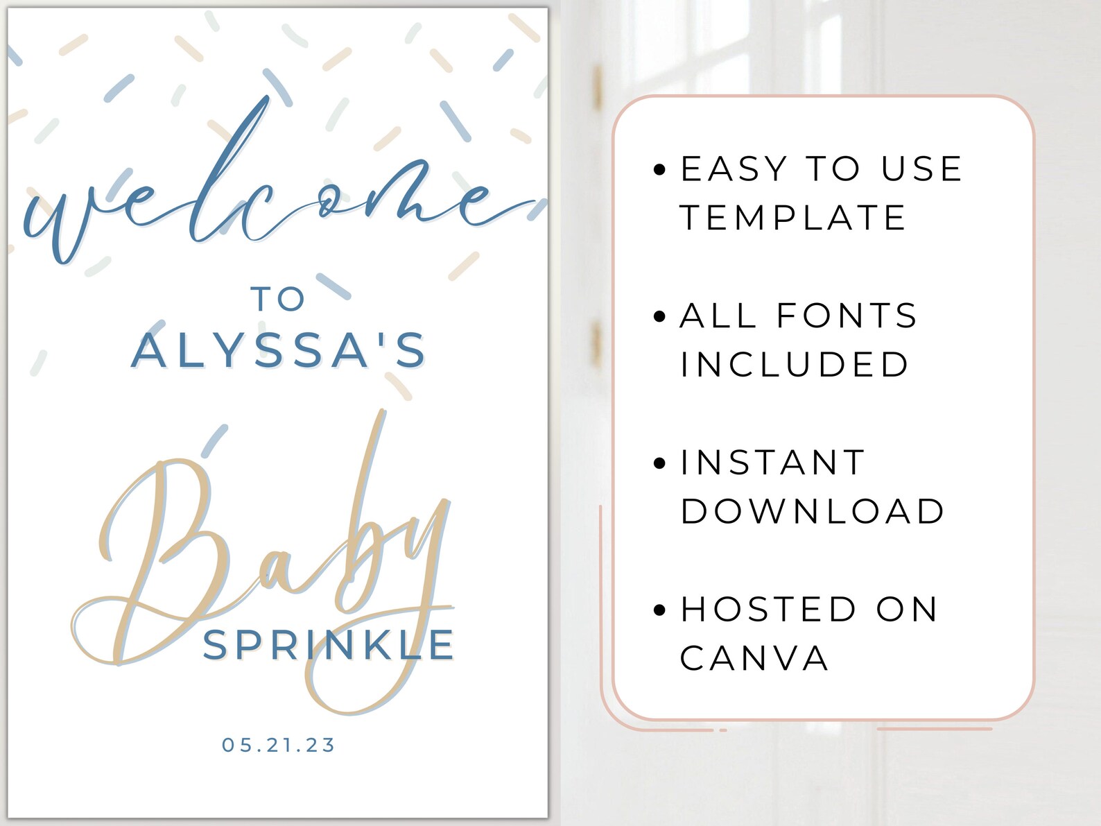 Baby Sprinkle Welcome Sign, Sprinkles Welcome Sign, Instant Download ...