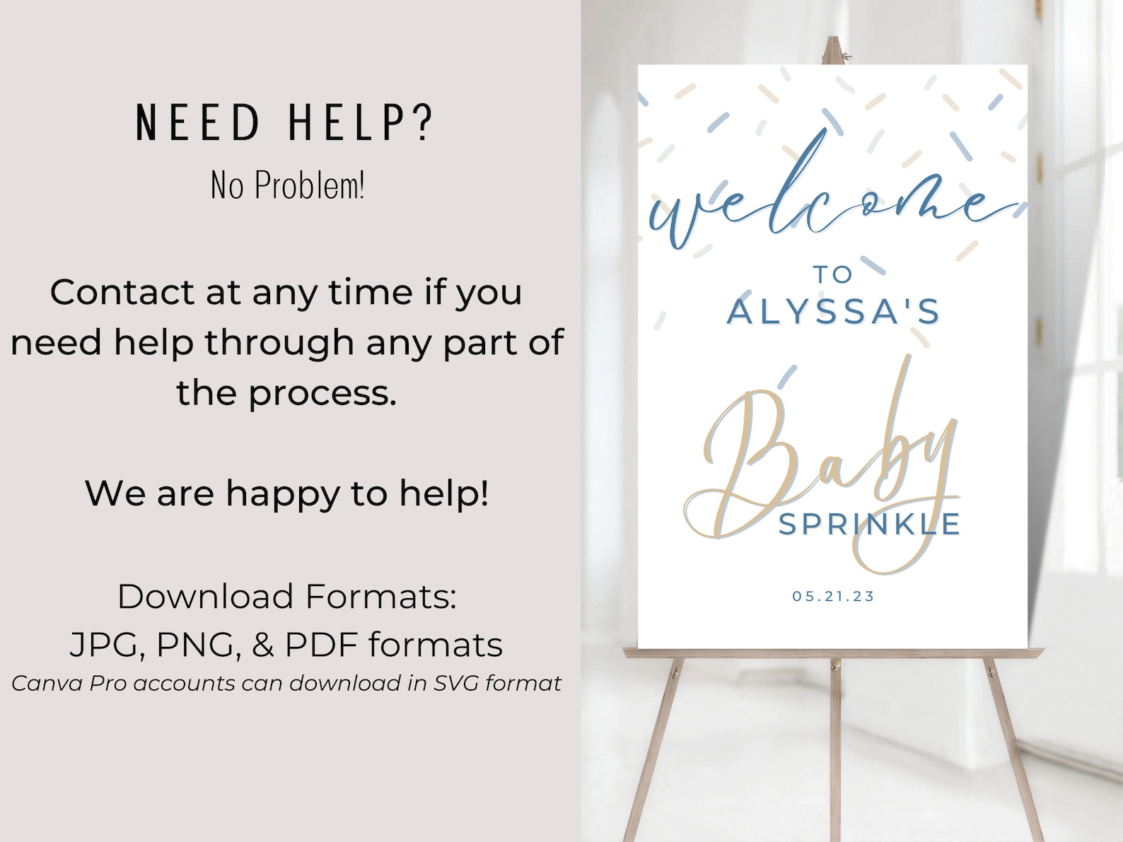 Baby Sprinkle Welcome Sign, Sprinkles Welcome Sign, Instant Download ...