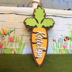 Custom Easter Basket Carrot Name Tag Personalized Name Tag Carrot ...