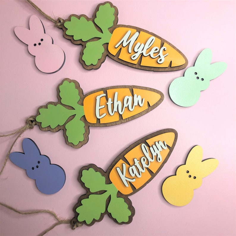 Custom Easter Basket Carrot Name Tag Personalized Name Tag - Etsy