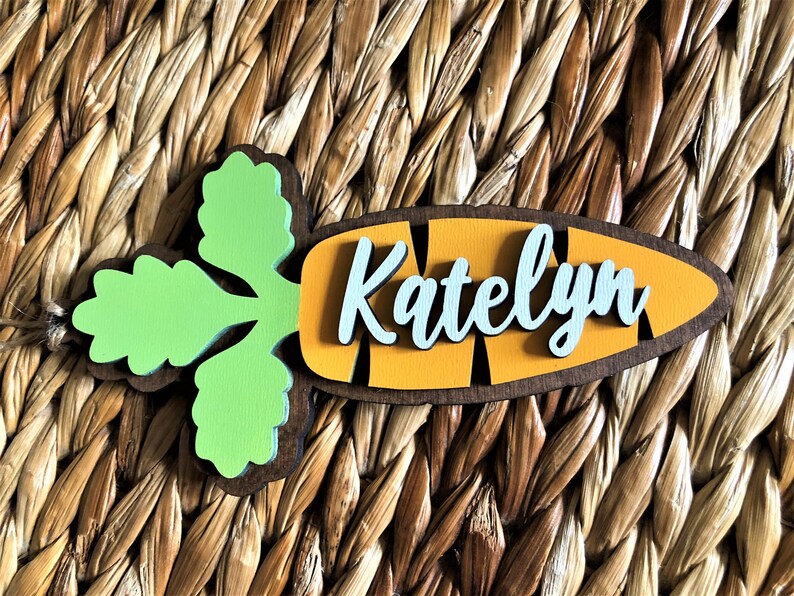 Custom Easter Basket Carrot Name Tag Personalized Name Tag - Etsy