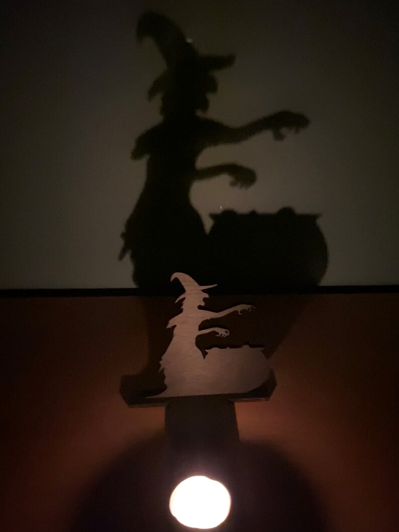 Witch Shadow Caster Halloween Decor Indoor Halloween - Etsy
