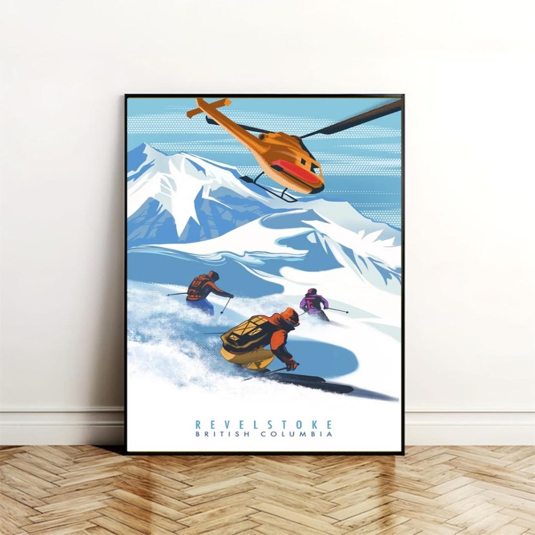 Affiche De Ski Retro Heliski Revelstoke Poster - Etsy