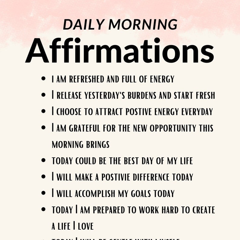 Daily Affirmation Affirmations for Healing Affirmations for - Etsy Ireland