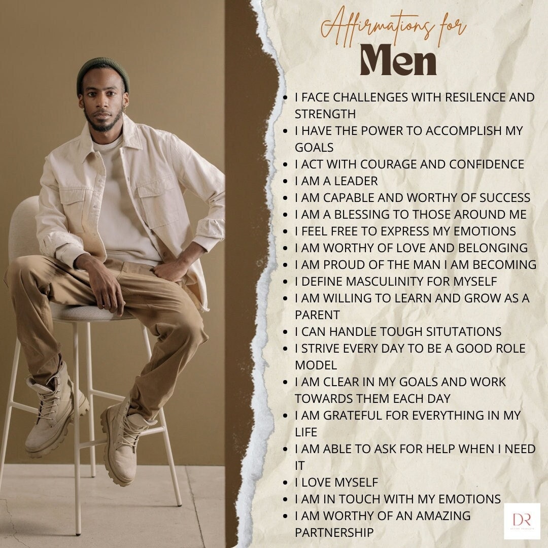 Daily Affirmations For Men Melanated Men Afro Latino Men Healthy Men