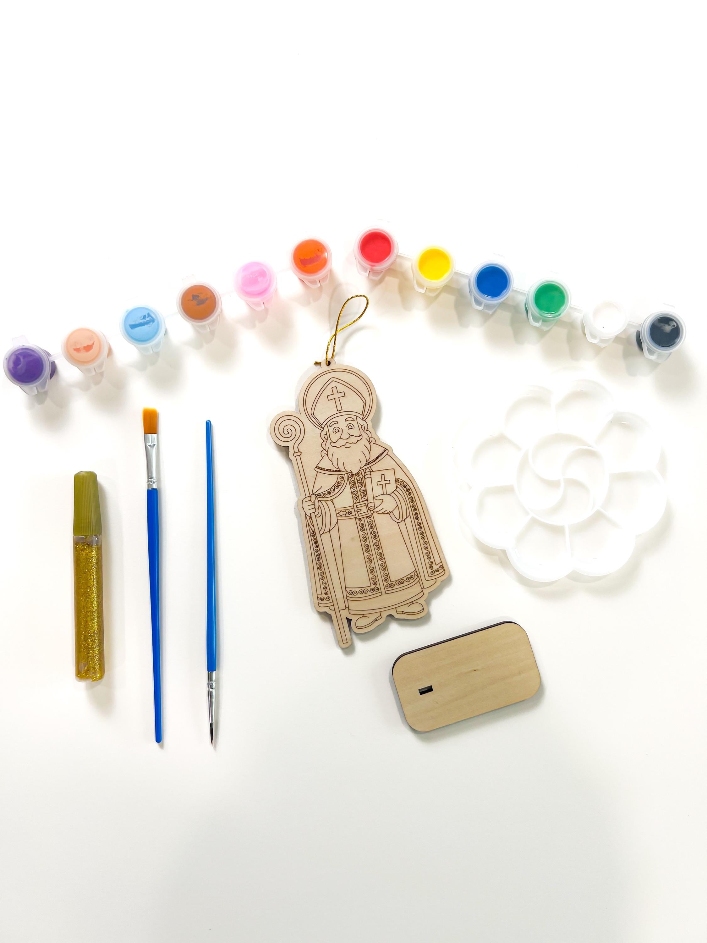 Paint a Saint - Saint Nicholas - Wooden Ornament, Painting Kit ...