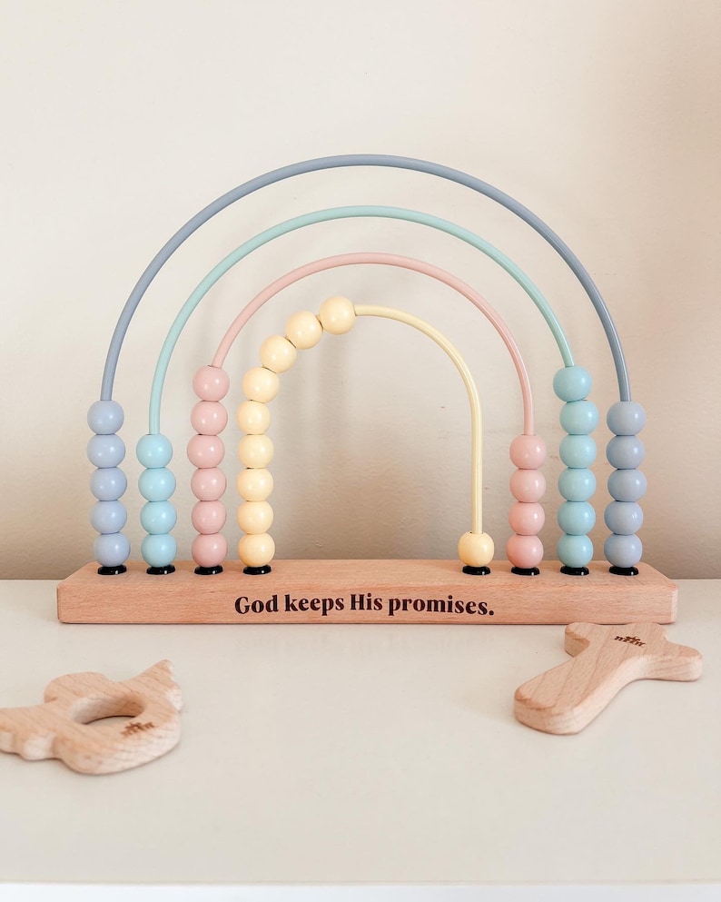 Gods Promise Wooden Rainbow Abacus Catholic Toy Christian - Etsy