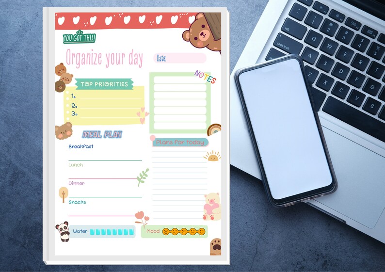 Organize Your Day Editable Daily Planner Template, Daily Schedule ...