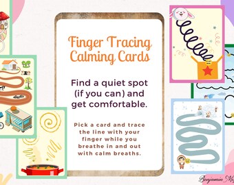 Finger Tracing Calming Cards, Printable Mindfulness Flash Cards, Calm ...