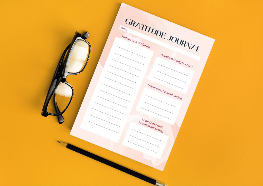 Pink Gratitude Journal Printable | Mindfulness Template (digital ...