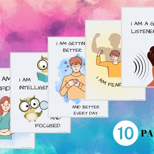 Positive Affirmation Cards, Printable Quotes, Editable Canva Template ...