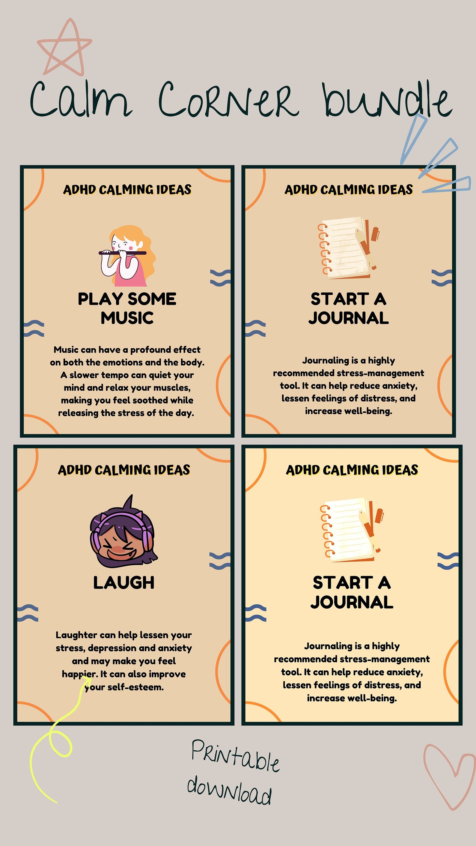 11 Calming Techniques Calm Down Corner Posters Print Educational Wall ...