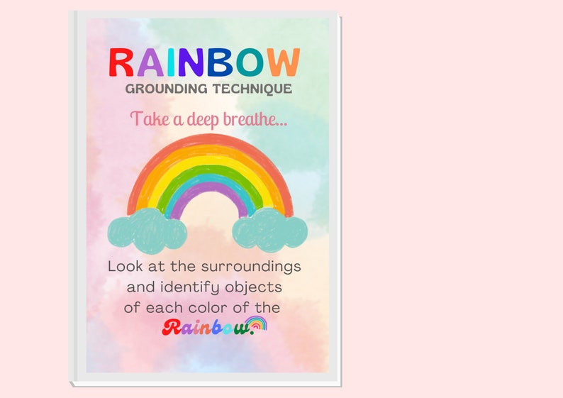 Rainbow Design Grounding Technique Therapy Poster Grounding Technique ...