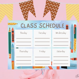 Class Schedule Printable | Back to School Weekly Schedule | Classroom ...