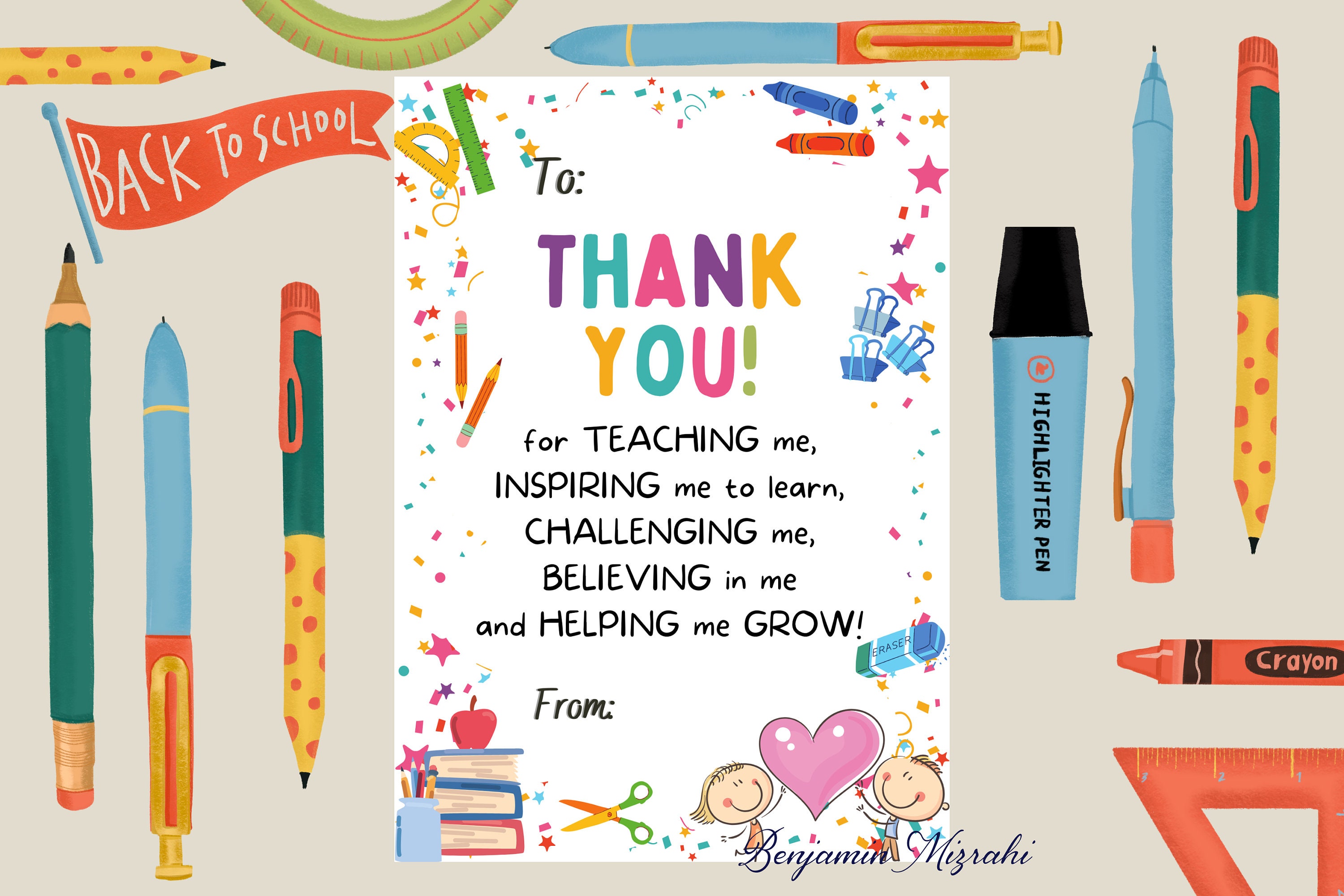 Teacher Appreciation Thank You Card, Teacher Appreciation Week, Thank ...