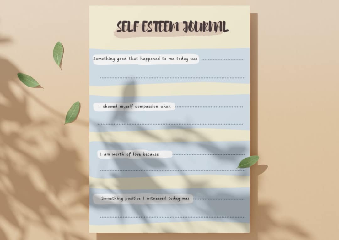Daily Self-esteem Journal Printable Worksheet Child Therapy Counseling ...