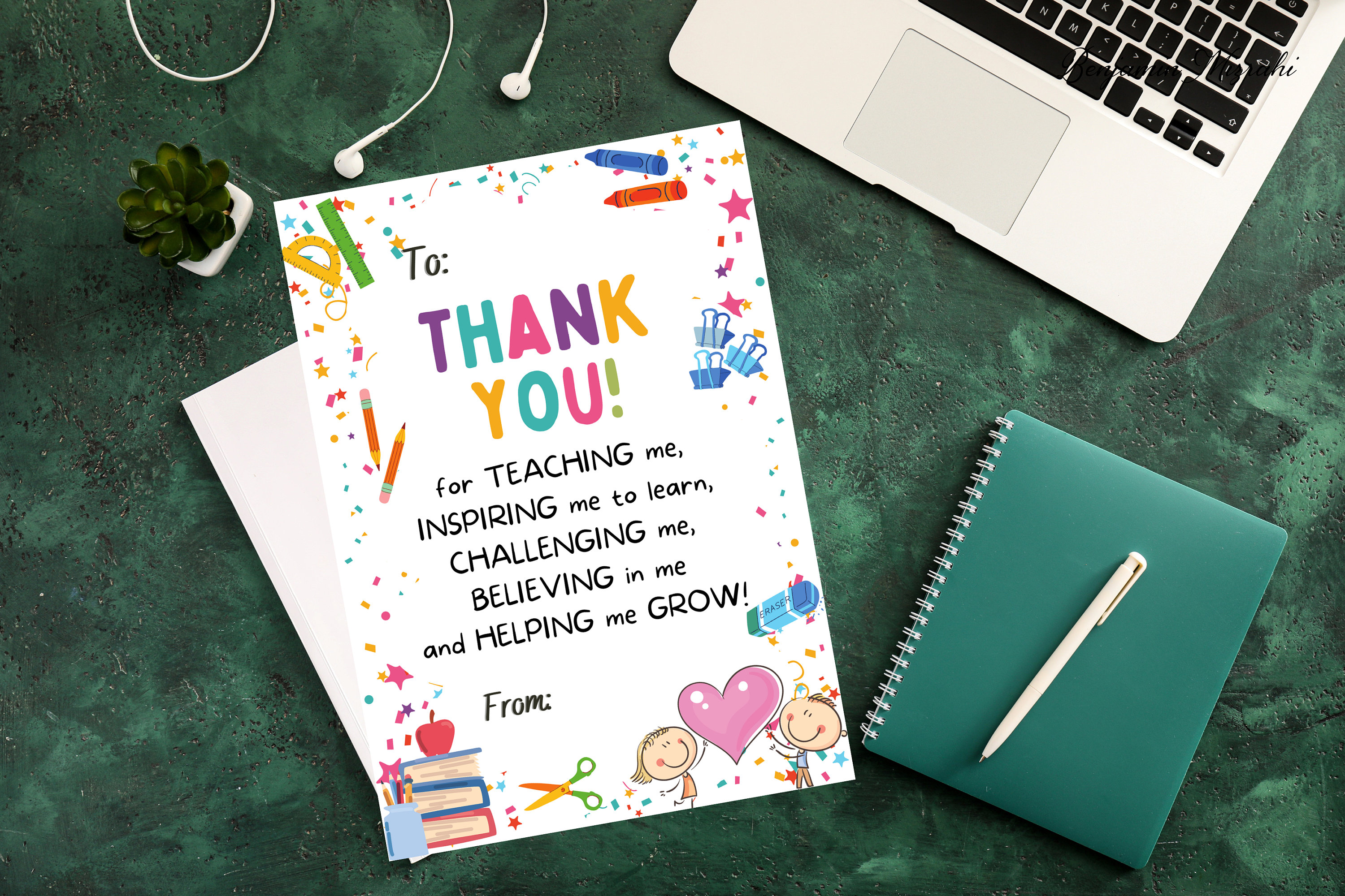 Teacher Appreciation Thank You Card, Teacher Appreciation Week, Thank ...