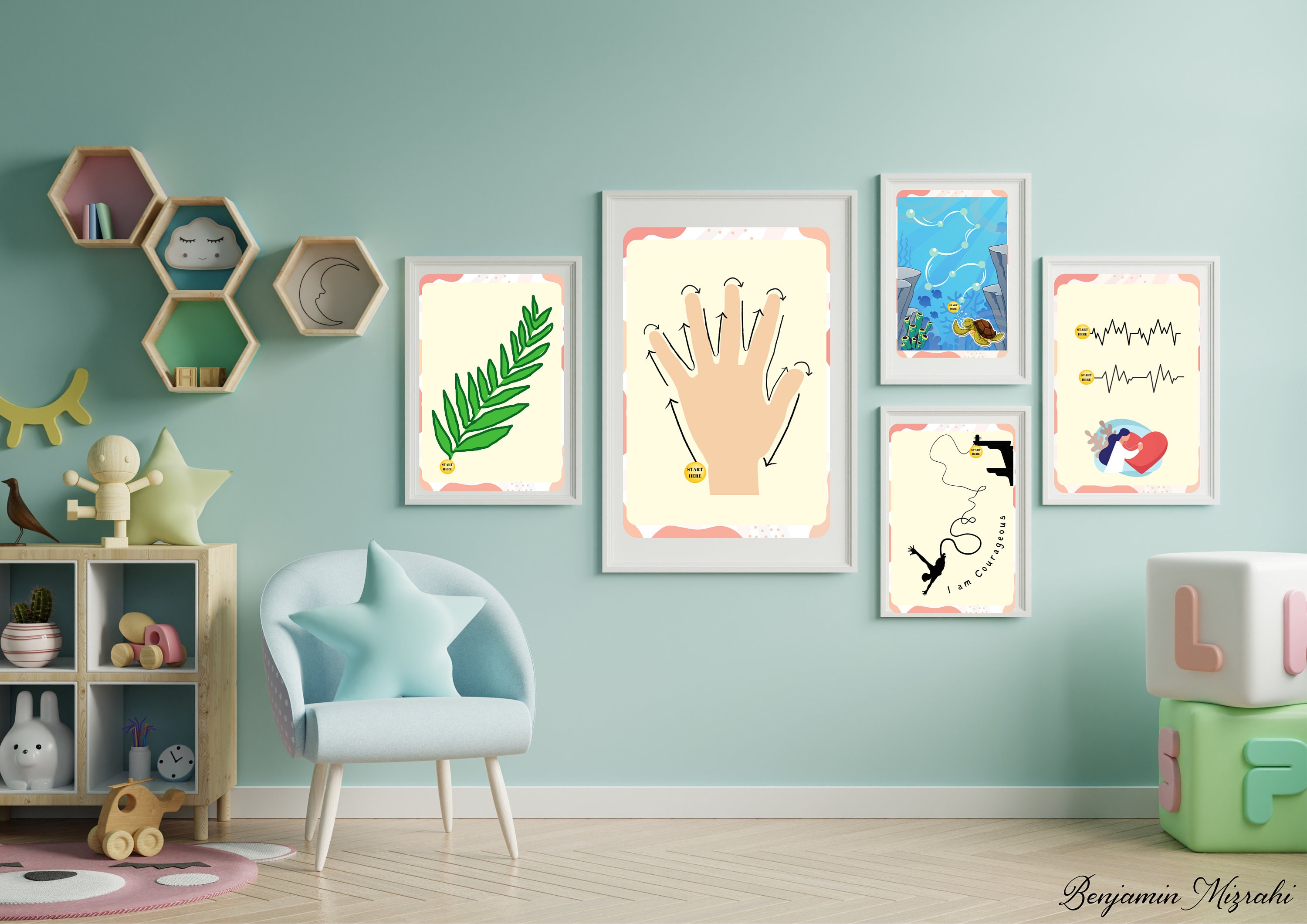 Finger Tracing Calming Cards Printable Mindfulness Flash - Etsy