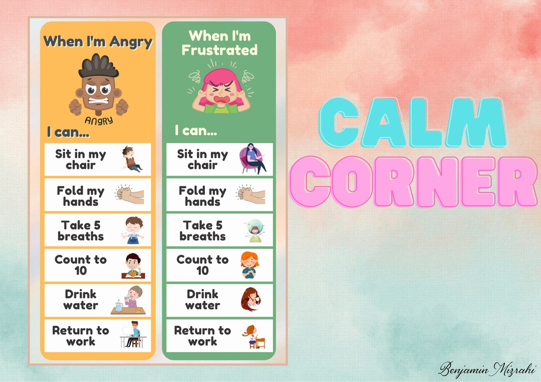 Calm Down Corner Poster: Calming Techniques for Kids (digital Download ...