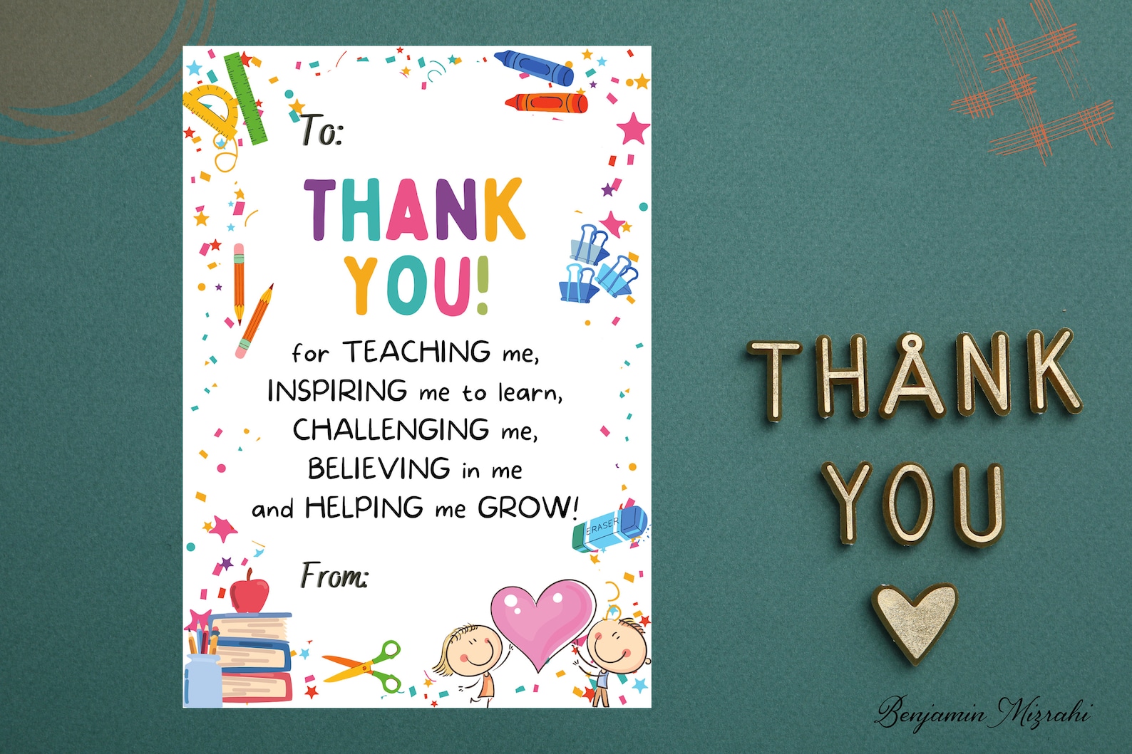 Teacher Appreciation Thank You Card, Teacher Appreciation Week, Thank ...