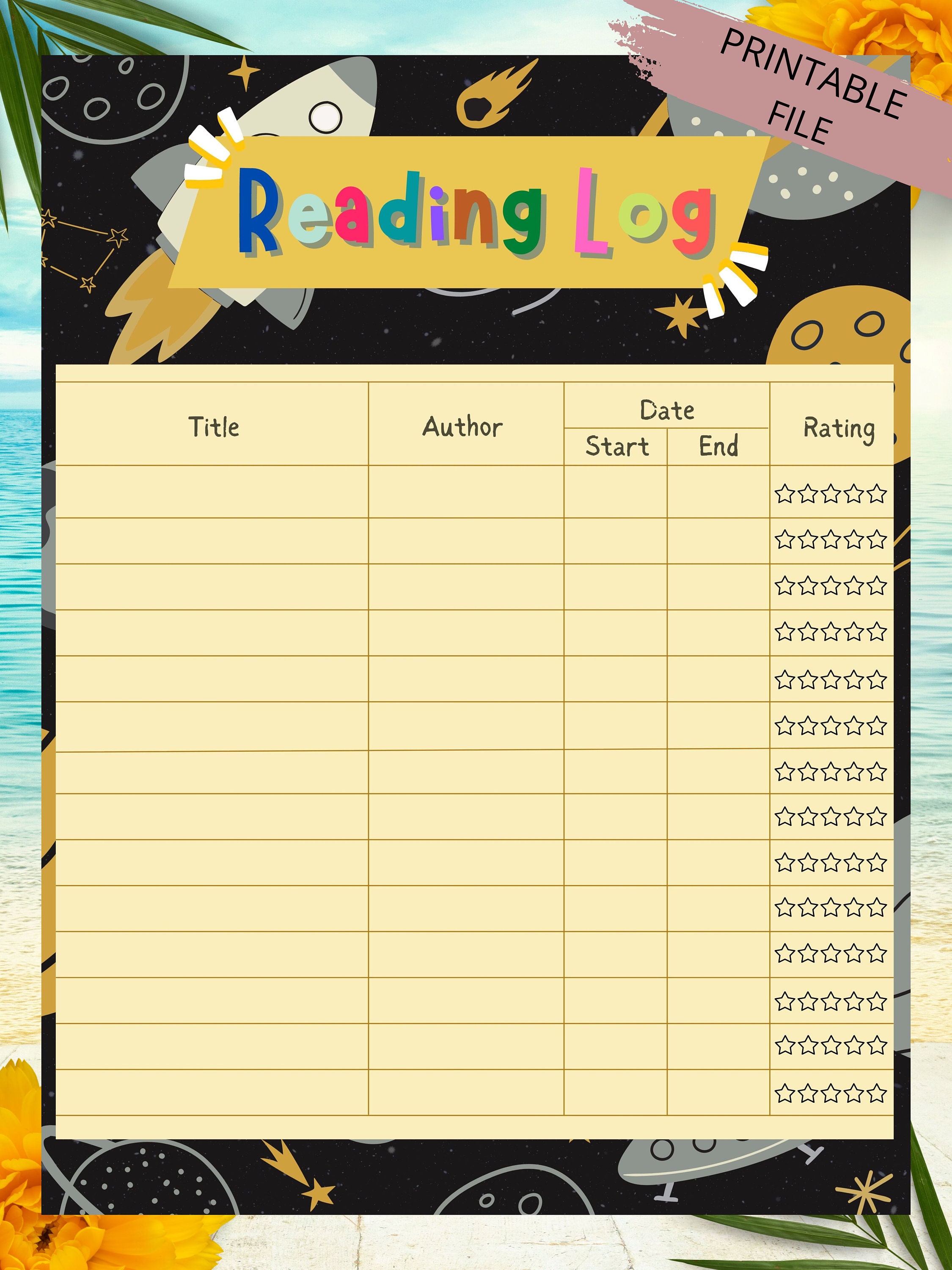 Kids Reading Log Printable Printable Reading Log for Kids - Etsy UK
