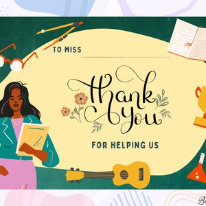 Teacher Appreciation, Personalized End of Year Thank You Card ...