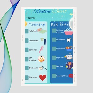 Kids Morning Routine and Evening Routine Chart for Kids Preschoolers ...