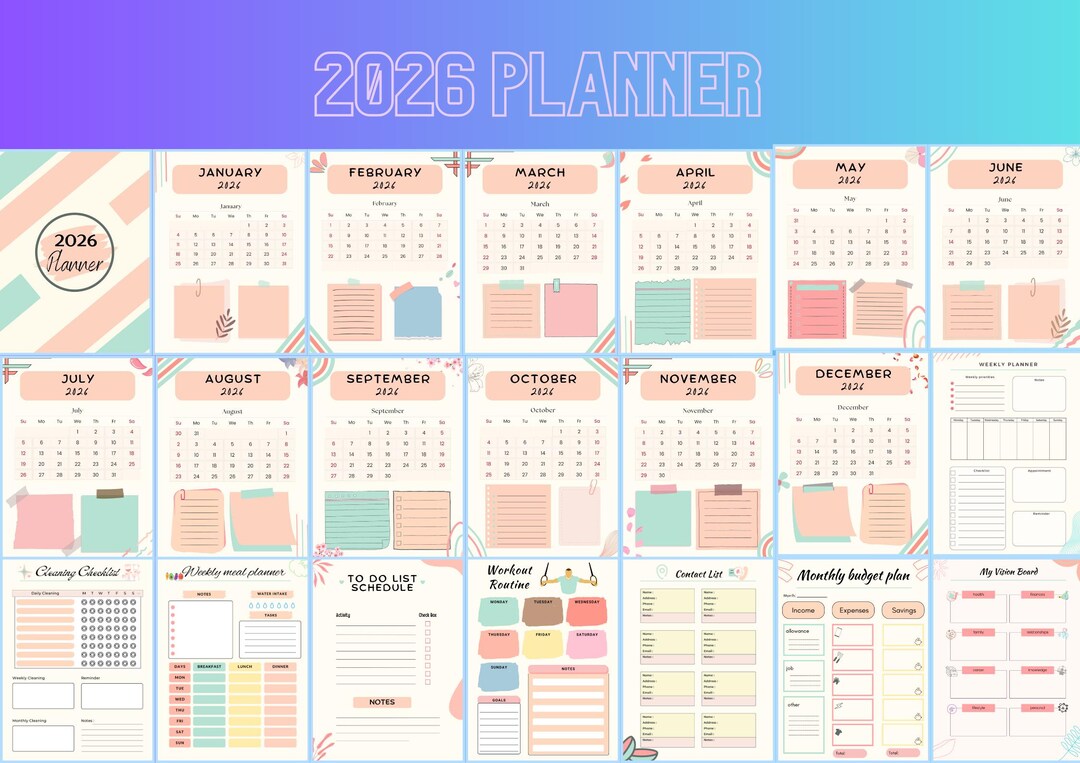 2026 Planner Template: Productivity & Creative Design (canva, Digital ...