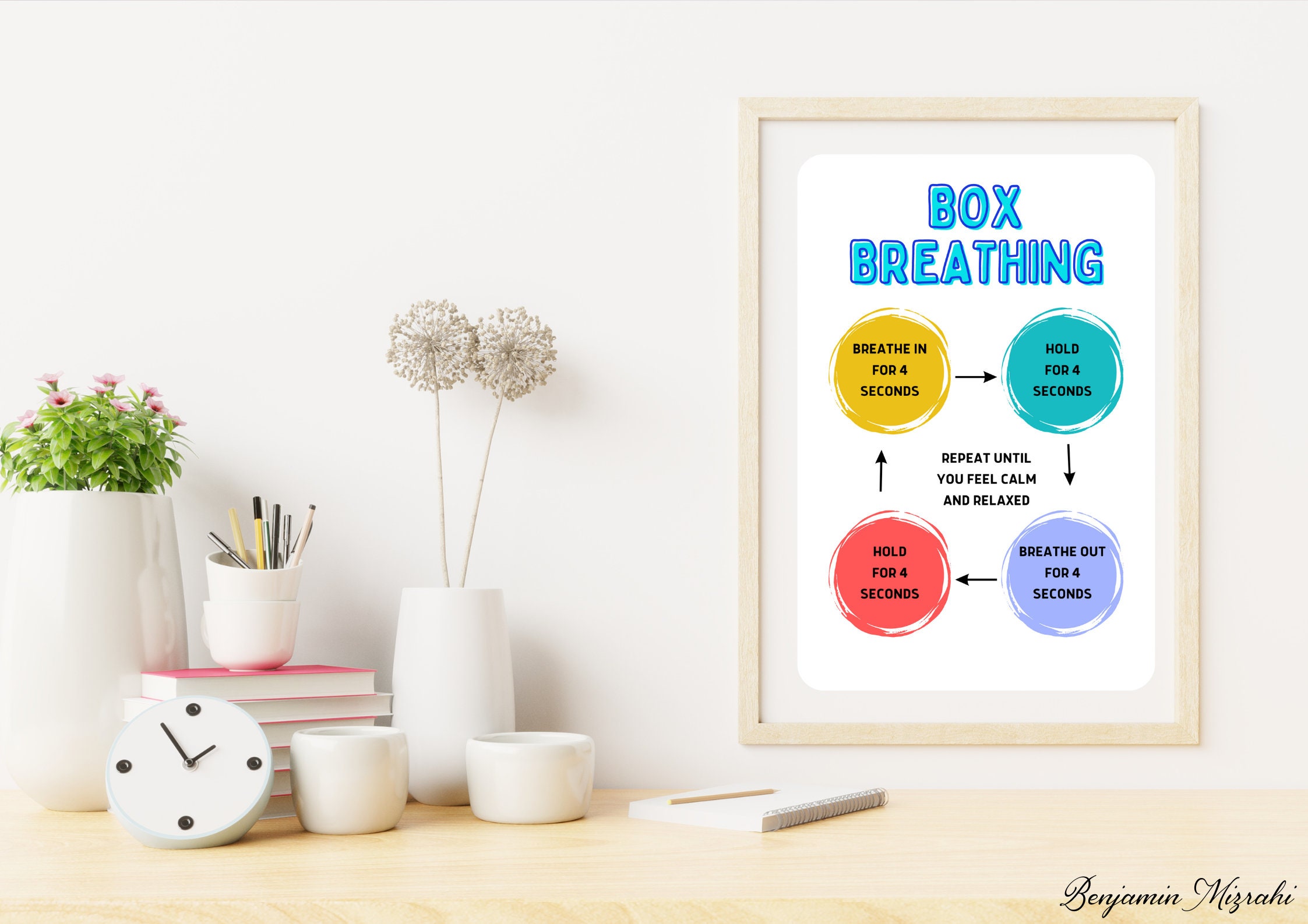 Box Breathing Counseling Poster Therapy Office Decor School - Etsy
