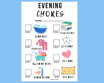 Kids Chore Chart Printable, Morning and Evening Routine - Etsy
