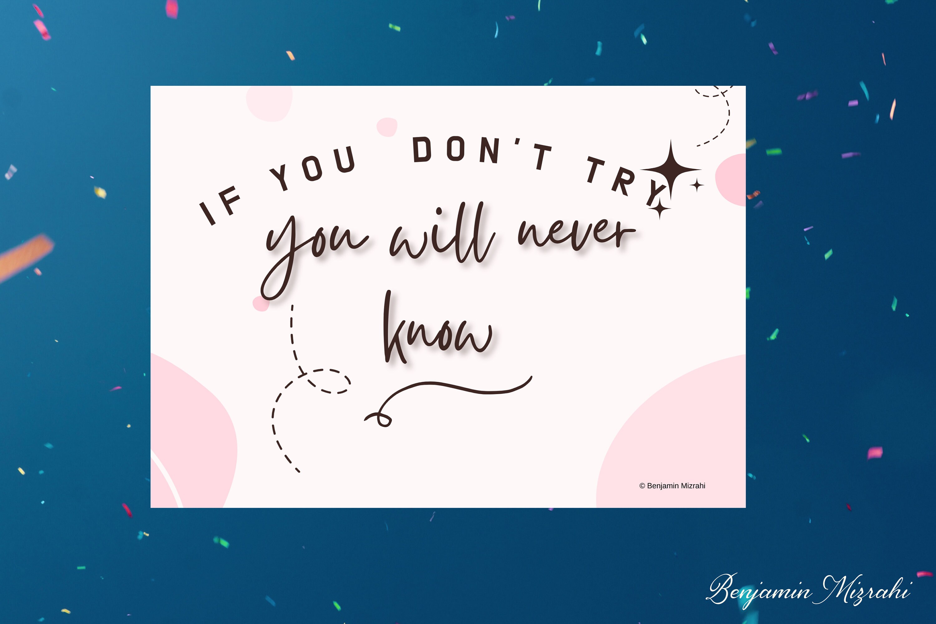 If You Don't Try You Will Never Know Motivational Poster - Affirmation ...