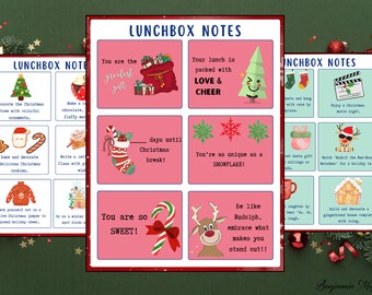 Christmas Lunch Box Notes, Lunch Box Jokes, Printable, Lunch Box Notes ...