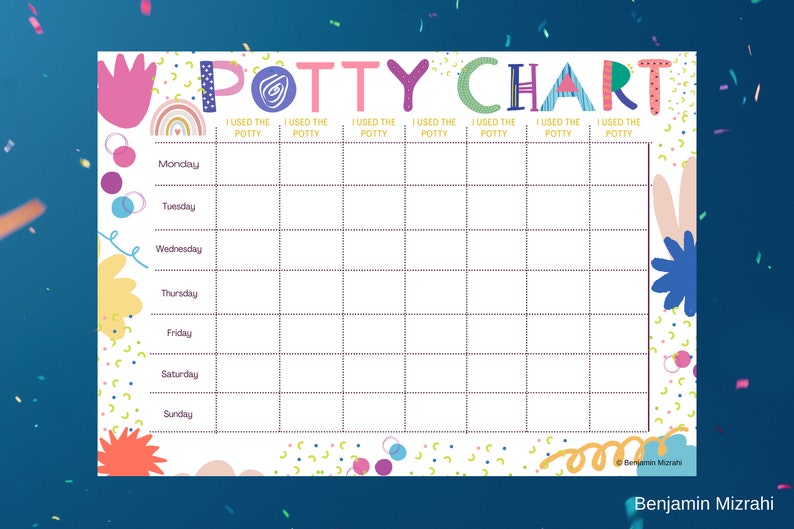 Potty Training Sticker Chart for Toddlers (digital Download) - Etsy