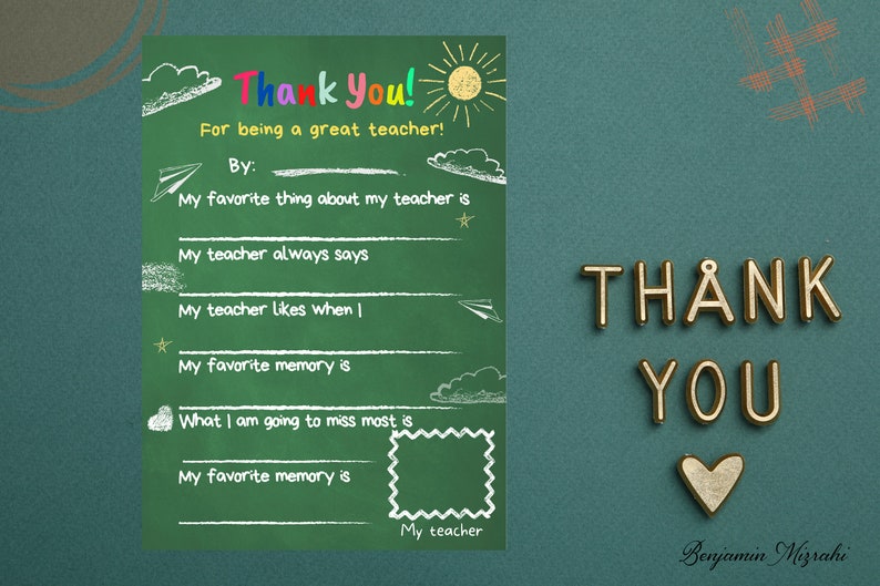 Teacher Thank You Card Printable, Teacher Appreciation Notes, Printable ...