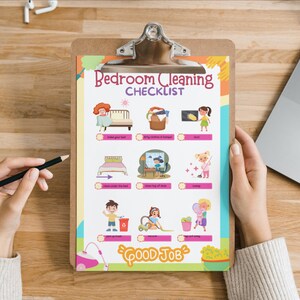 Printable Bedroom Cleaning Checklist for Kids, Clean Room Checklist ...