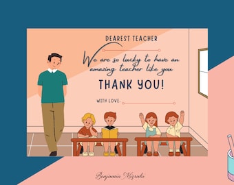 Teacher Appreciation, Personalized End of Year Thank You Card ...