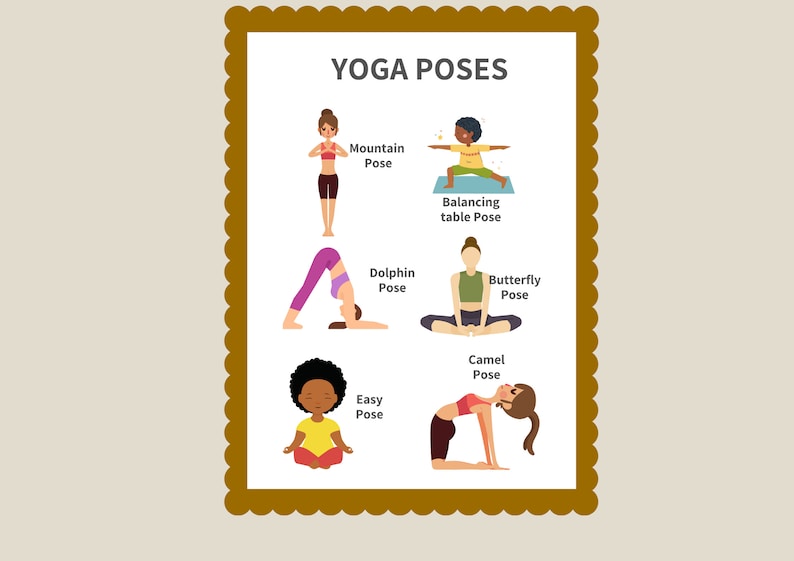 Yoga Poses Kids Poster – Yoga Studio Decor (digital Download) - Etsy