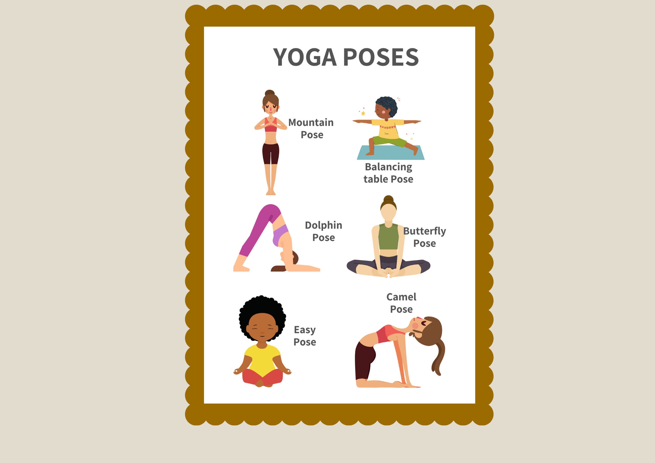 Yoga Poses For Kids Poster