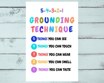 Therapy Grounding Technique Poster - Etsy