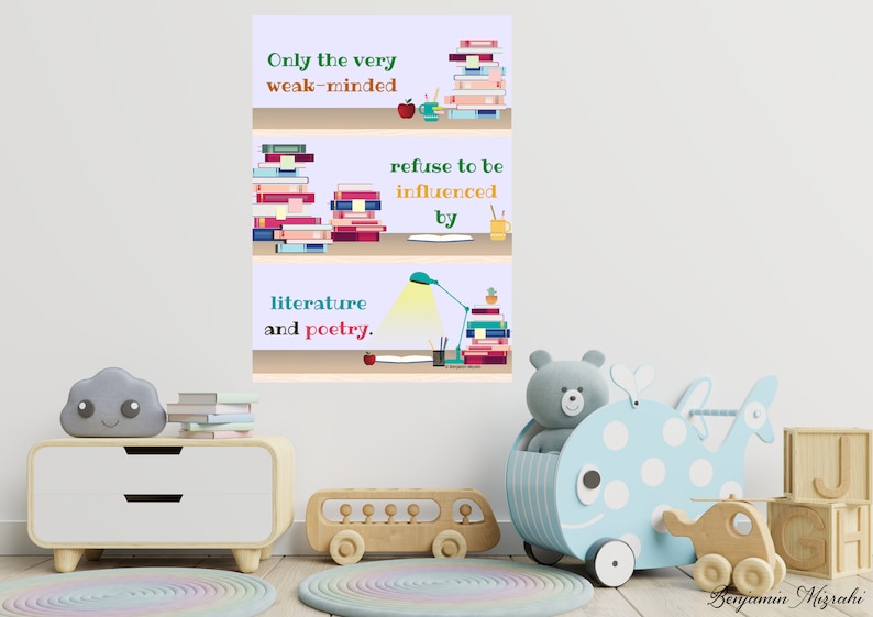 Reading Corner Posters, Classroom Decor, Let's Read Print Motivational ...