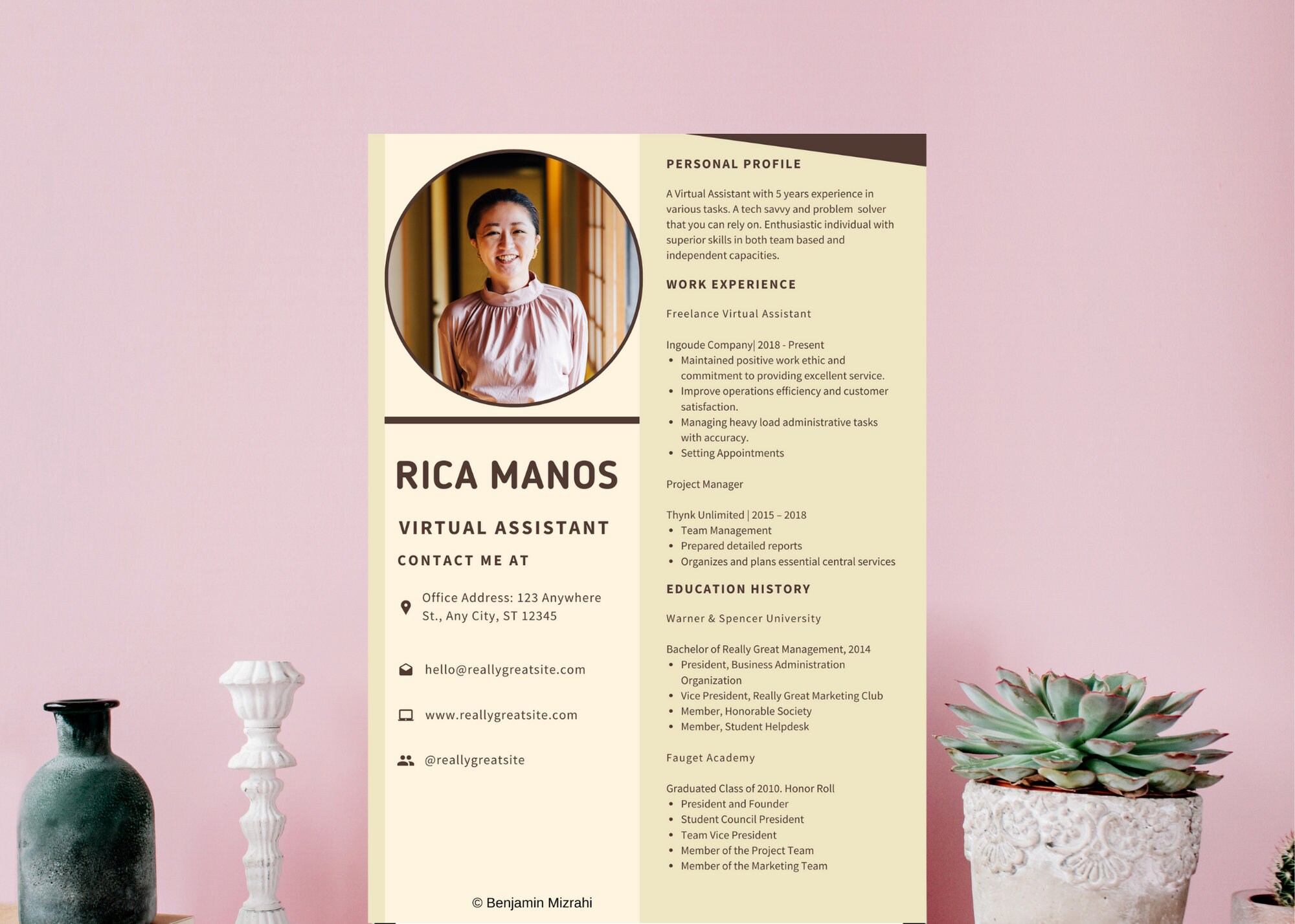 Virtual Assistant Resume Template Cover Letter Template Canva, Modern ...